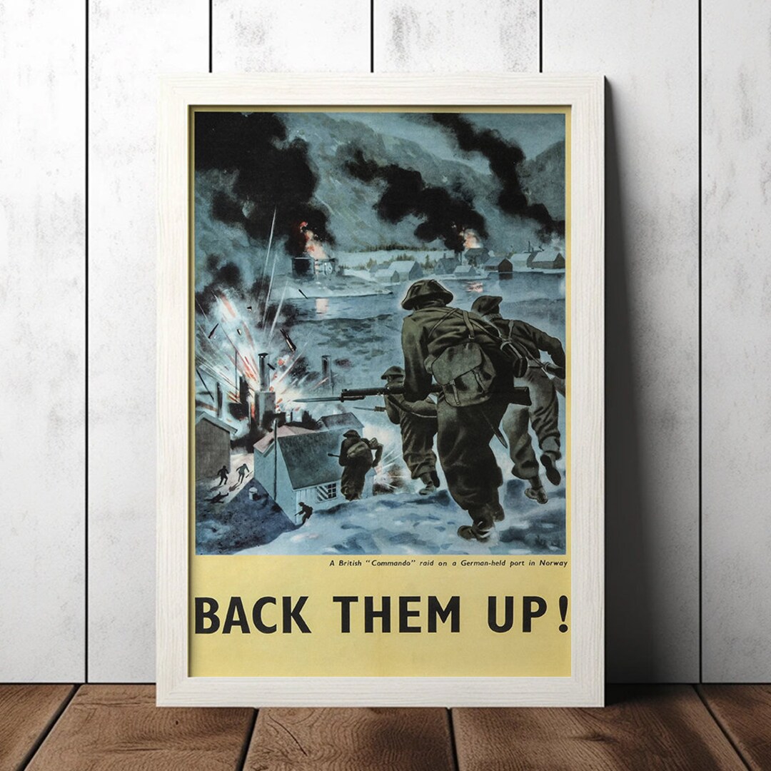 Vintage Commando Raid World War 2 Poster - Military Fan Collectibles ...