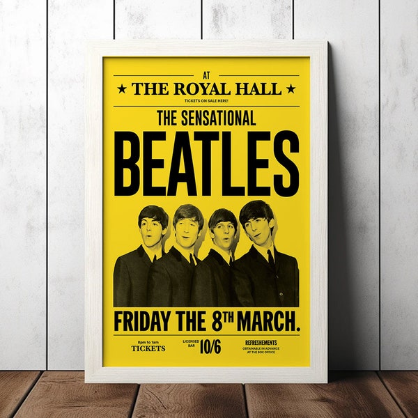 The Beatles Vintage Poster - Etsy