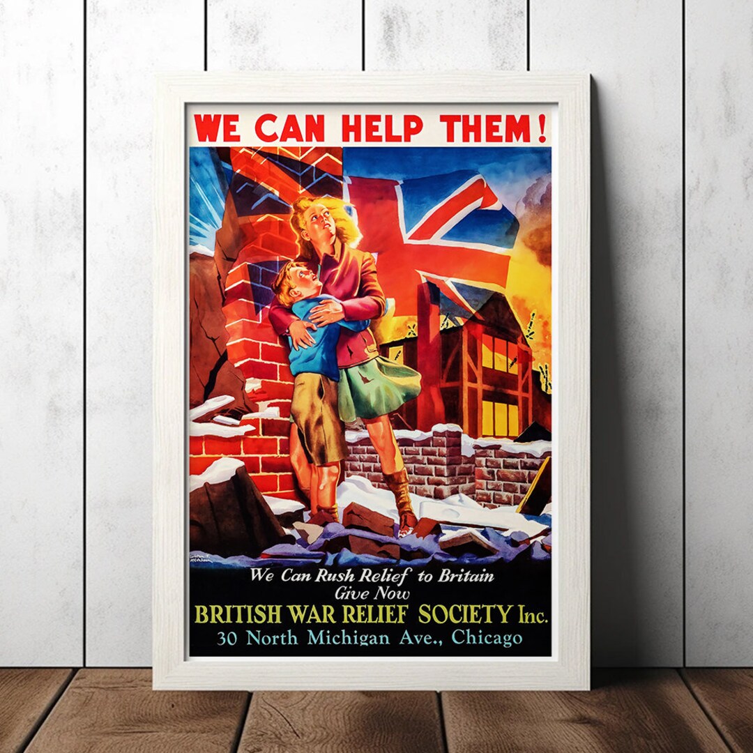 Vintage War Relief Society World War 2 Poster - Military Fan ...