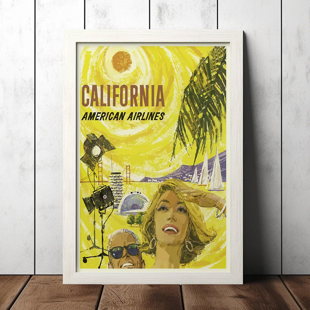 American Vintage Travel Poster - Retro Decor Poster - Art Poster - Home ...