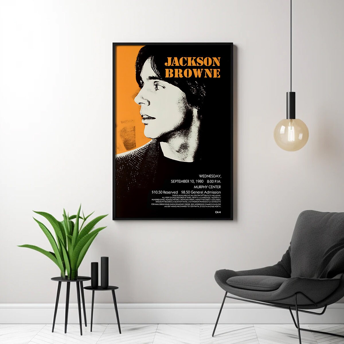 Jackson Browne Vintage Concert Poster - Music Fan Collectibles - Retro ...