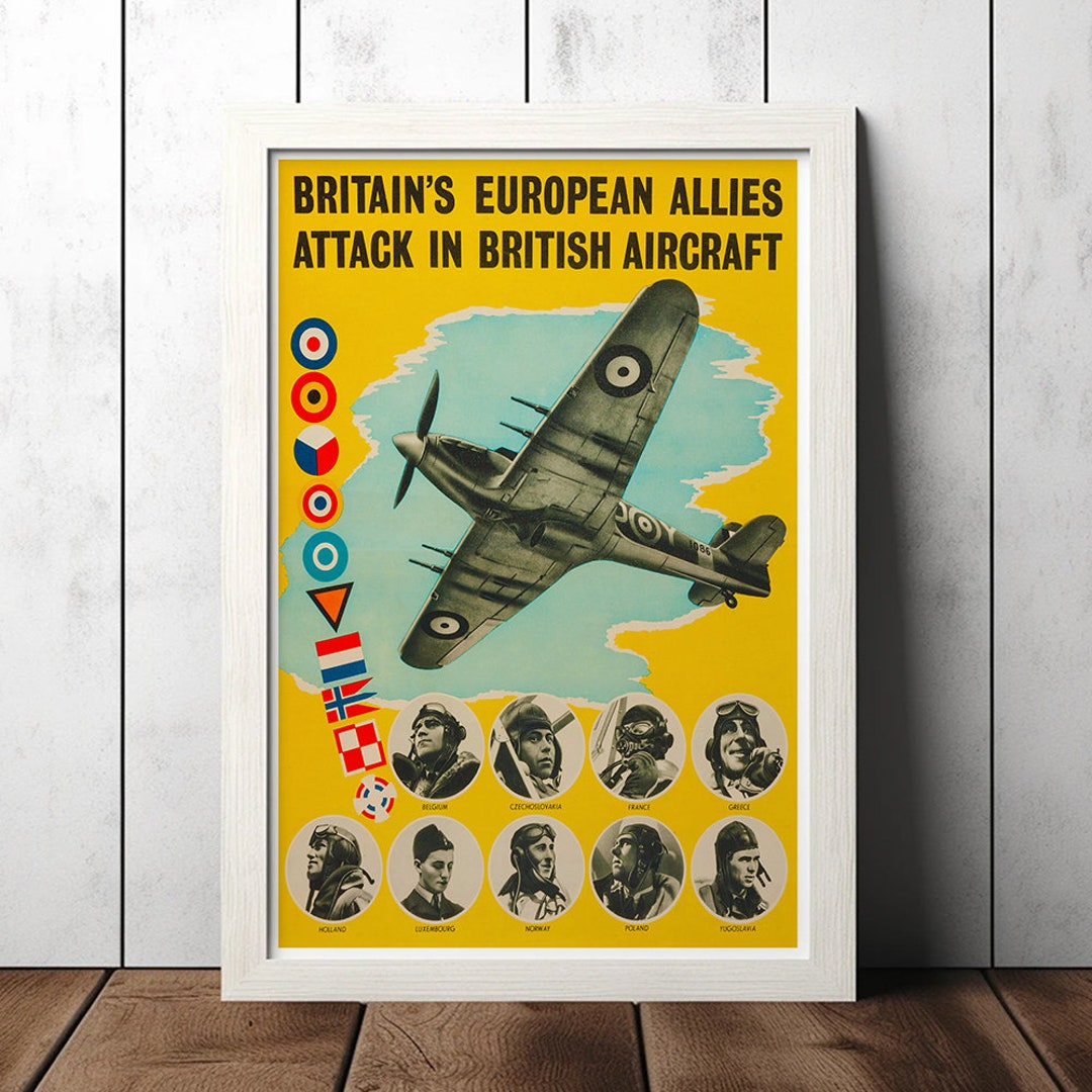 Vintage European Allies World War 2 Poster - Military Fan Collectibles ...