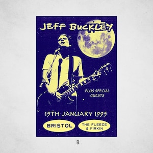 Jeff Buckley Concert Poster - Music Fan Collectibles - Vintage Music ...