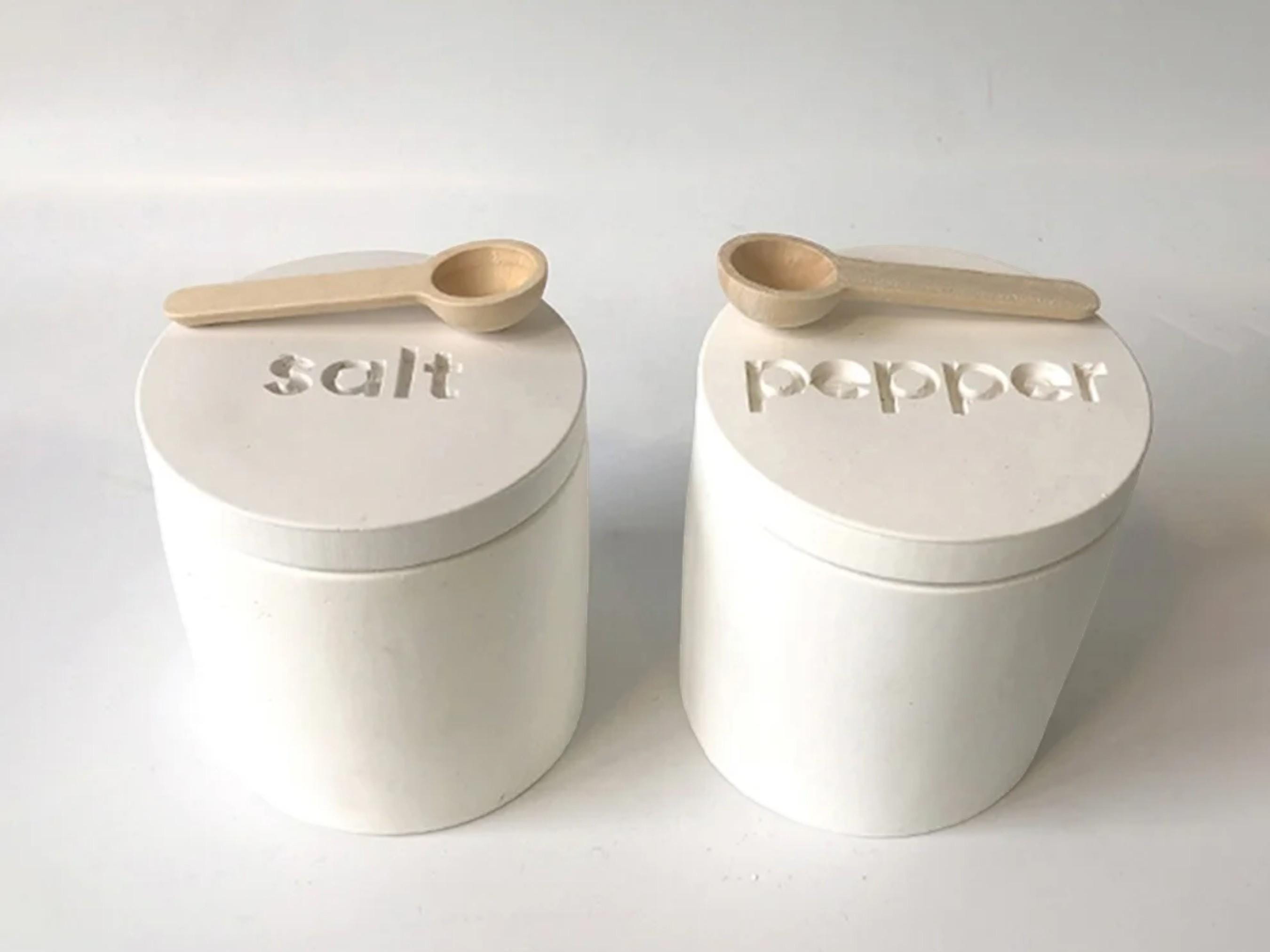 Handmade Concrete Spice Jars With Lids Salt and Pepper Shaker Set by ...
