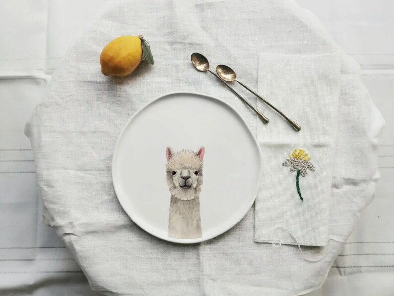 Set of 6 Animal-themed Plates 21cm Decorative and Functional Ceramic ...