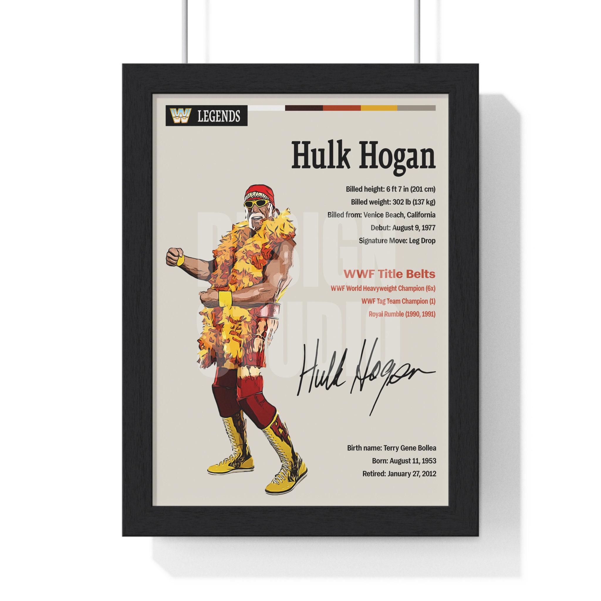 Hulk Hogan Wrestling Poster Wrestling Legends WWE WWF - Etsy Ireland