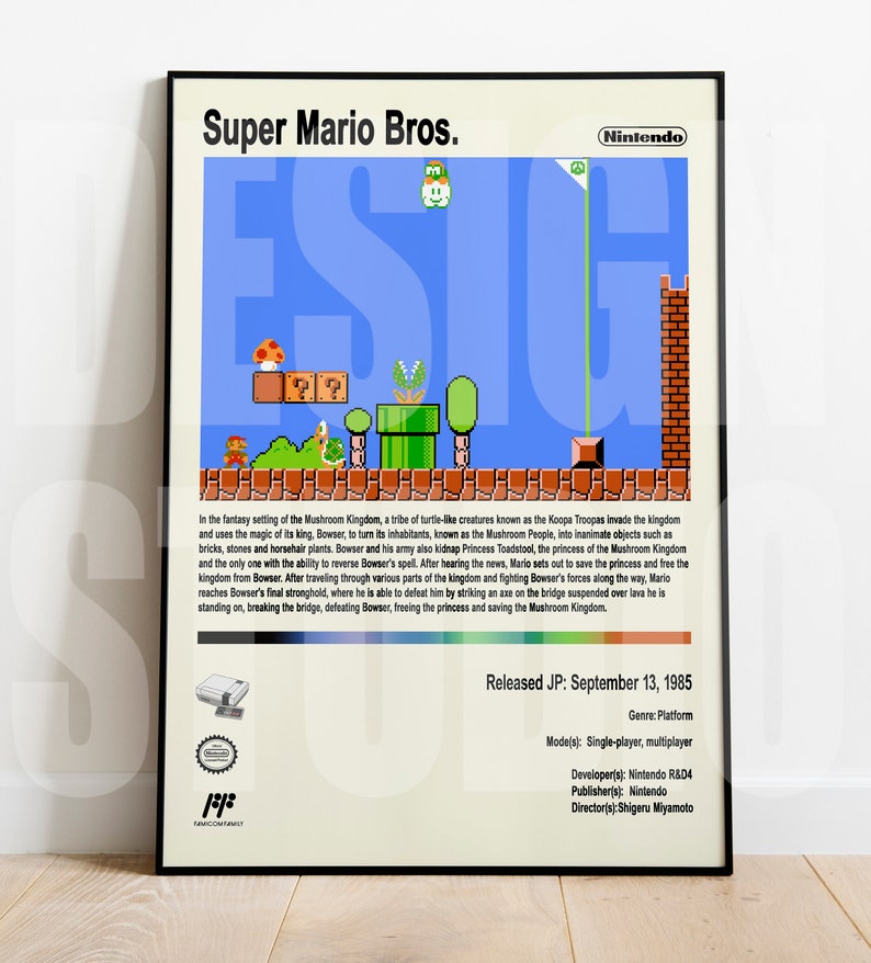 Super Mario Bros. Poster Video Game Art Print Gaming Gift - Etsy UK
