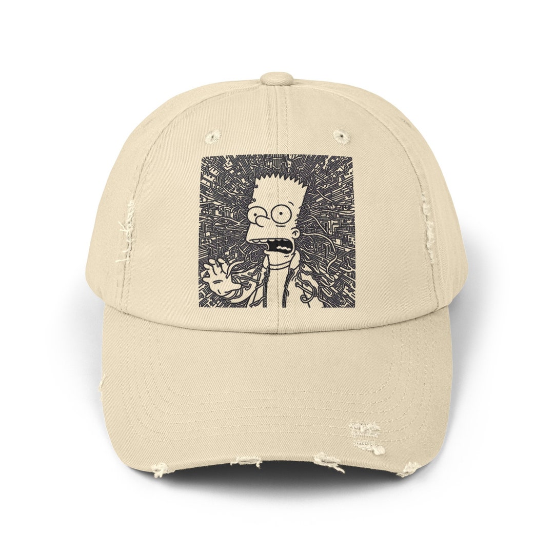 Bart Simpson, Distressed Cap, the Simpsons Hat, Gift for Him, Gift for ...