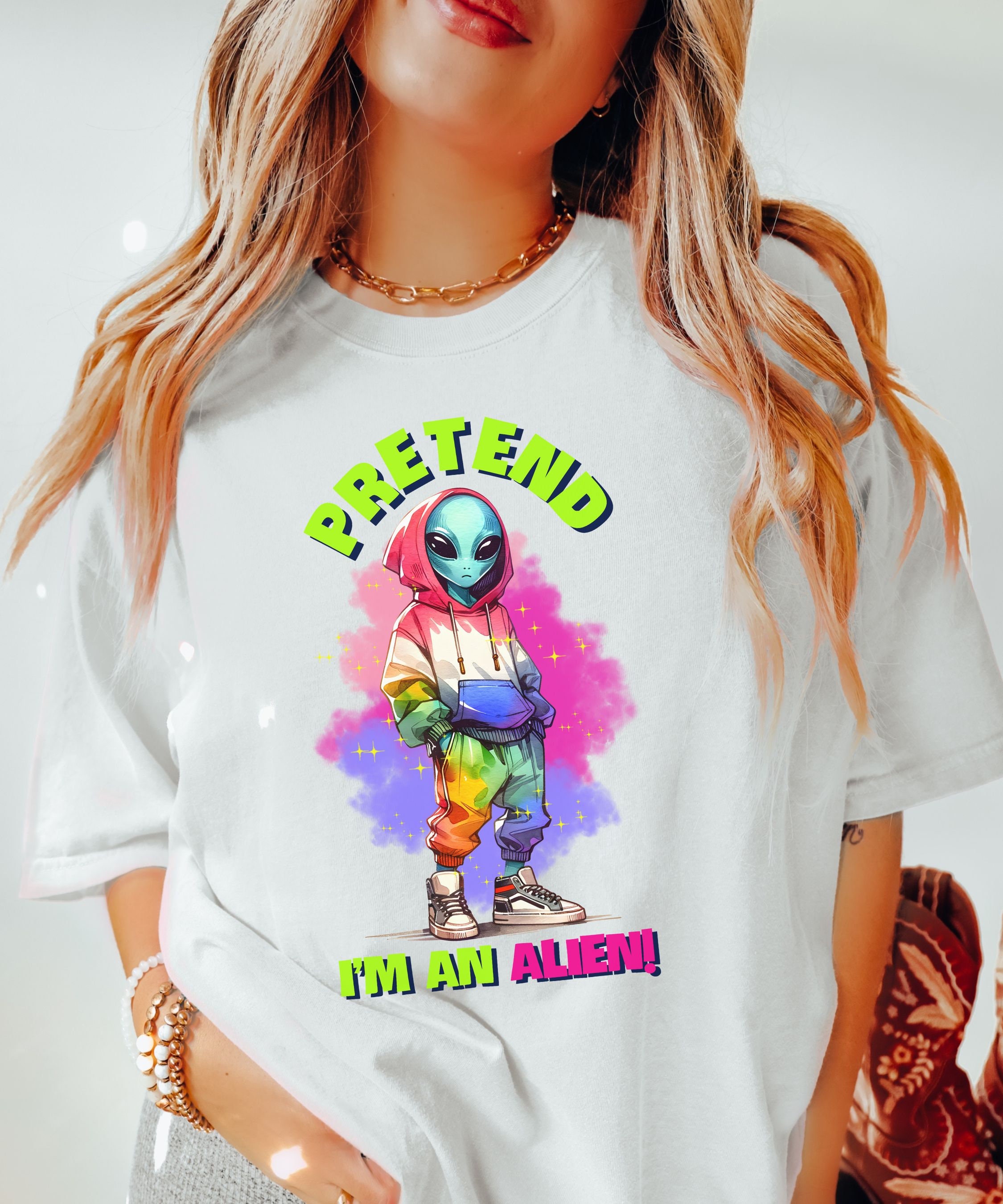 Neon Aliens Sweater, Alien Abduction Sweater, Retro Alien Sweatshirt ...