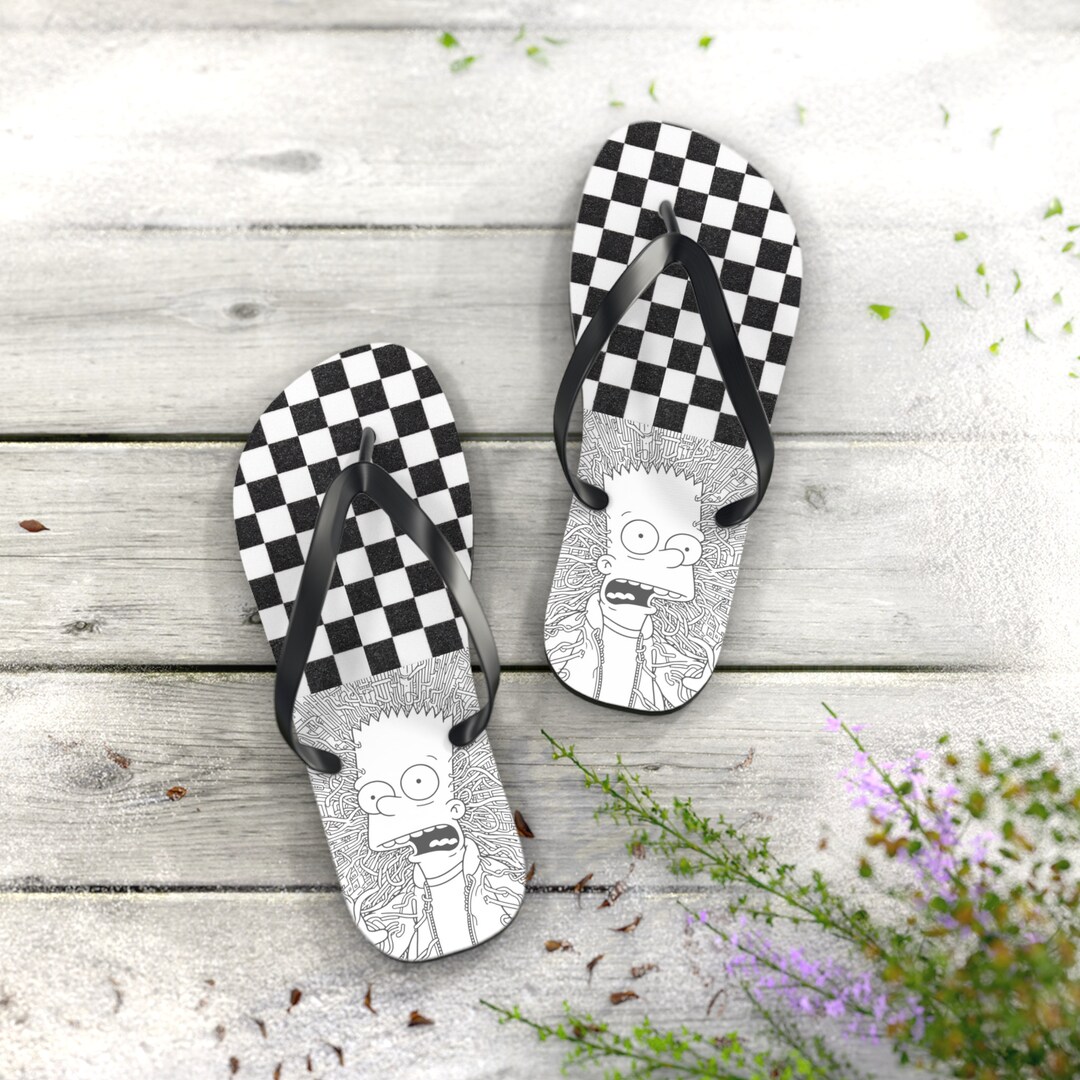 Beach Flip Flops, the Simpsons Sandals, Unisex Gift, Gift for Her, Fun ...