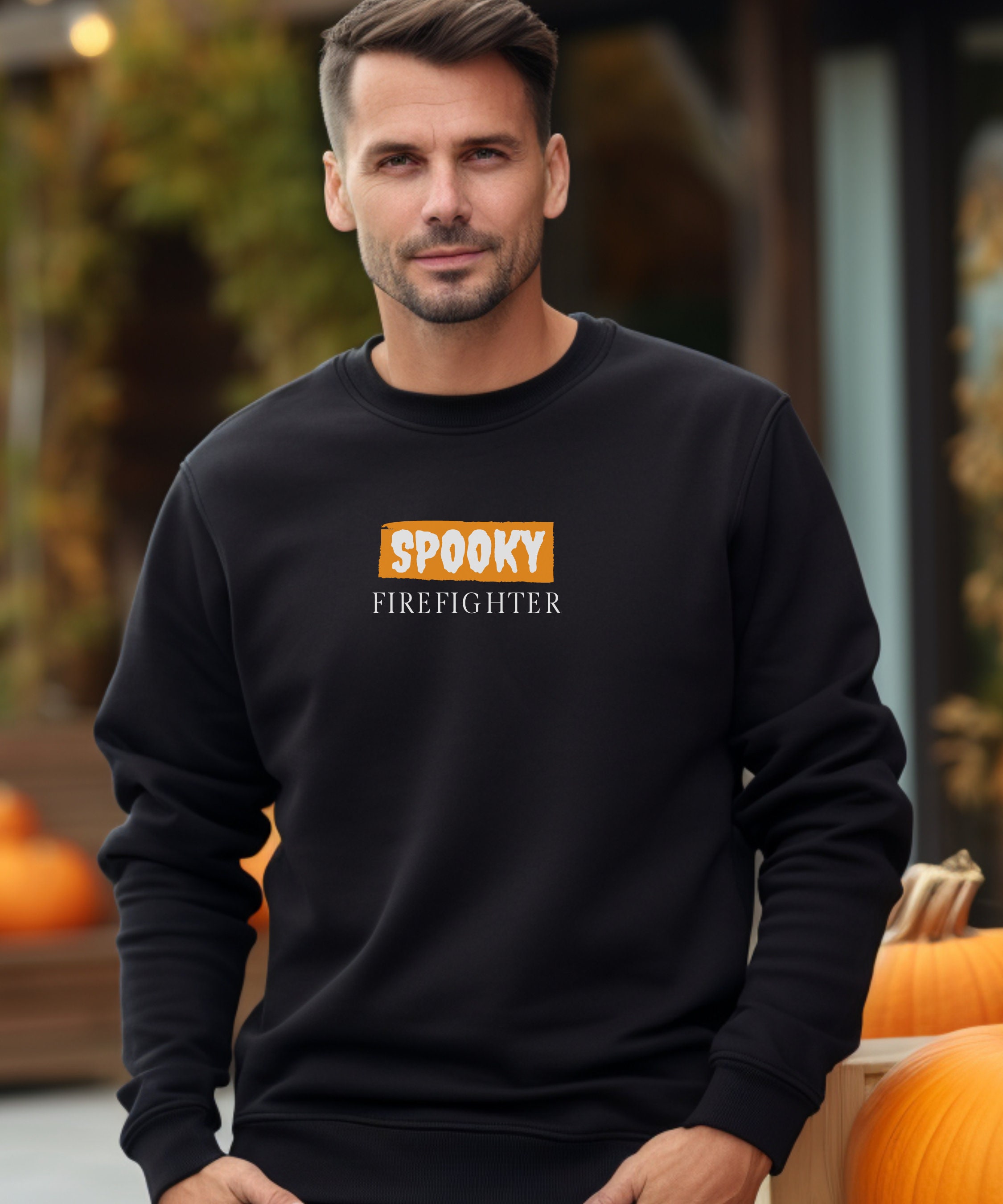 Spooky Firefighter Sweatshirt, Halloween Sweatshirt, Fall Clothing ...