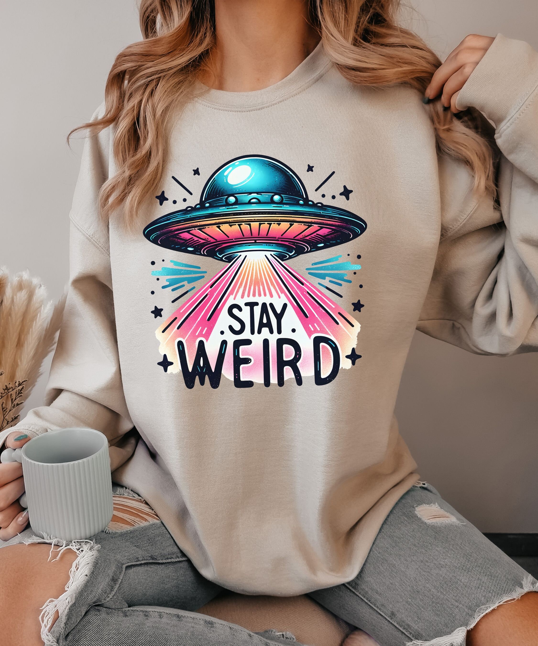 Black Aliens Sweater, Alien Abduction Sweater, Retro Alien Sweatshirt ...