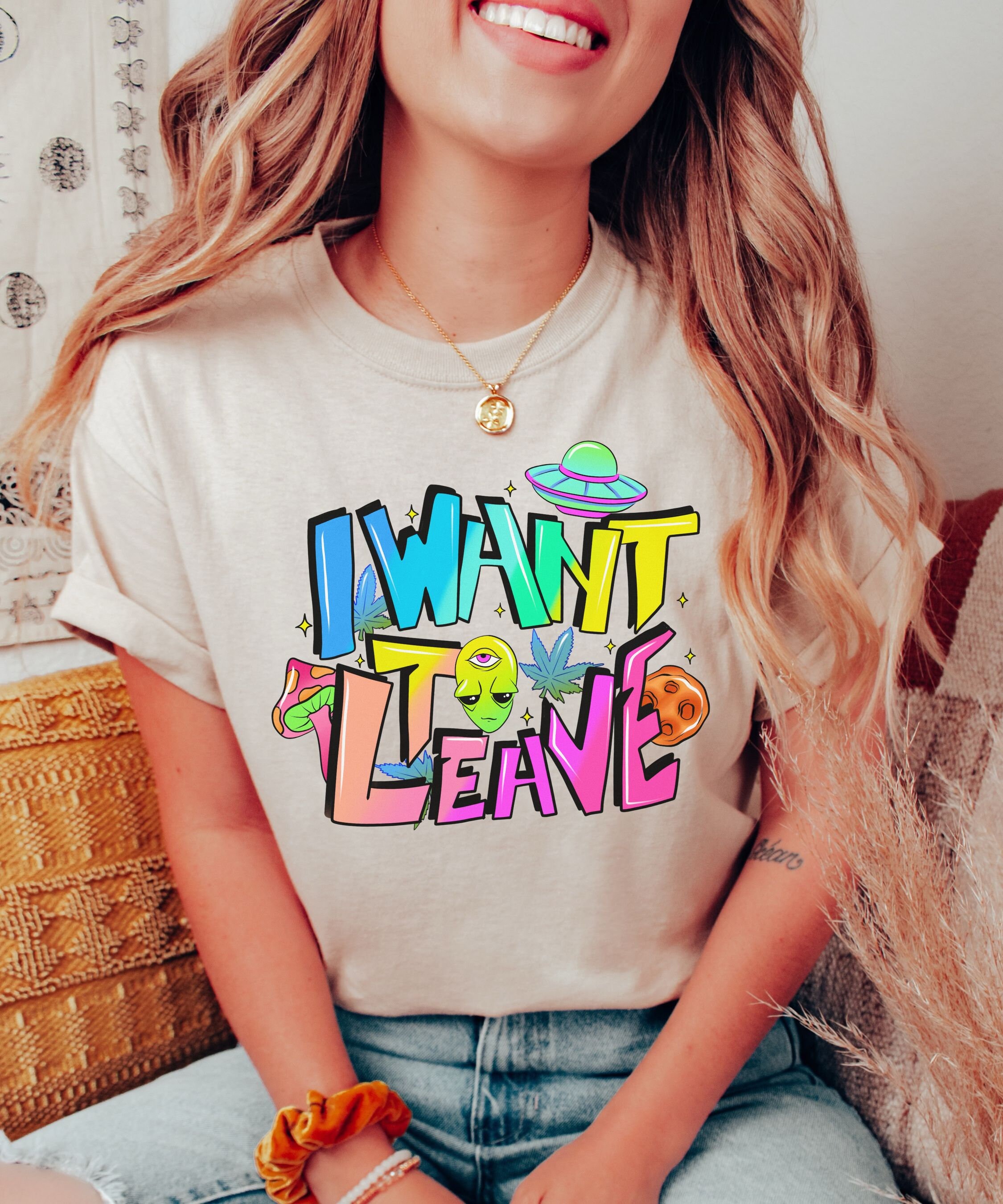 Neon Aliens Sweater, Alien Abduction Sweater, Retro Alien Sweatshirt ...