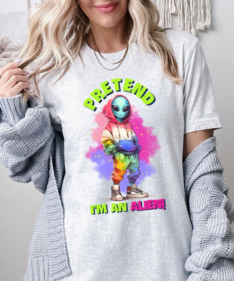Neon Aliens Sweater, Alien Abduction Sweater, Retro Alien Sweatshirt ...