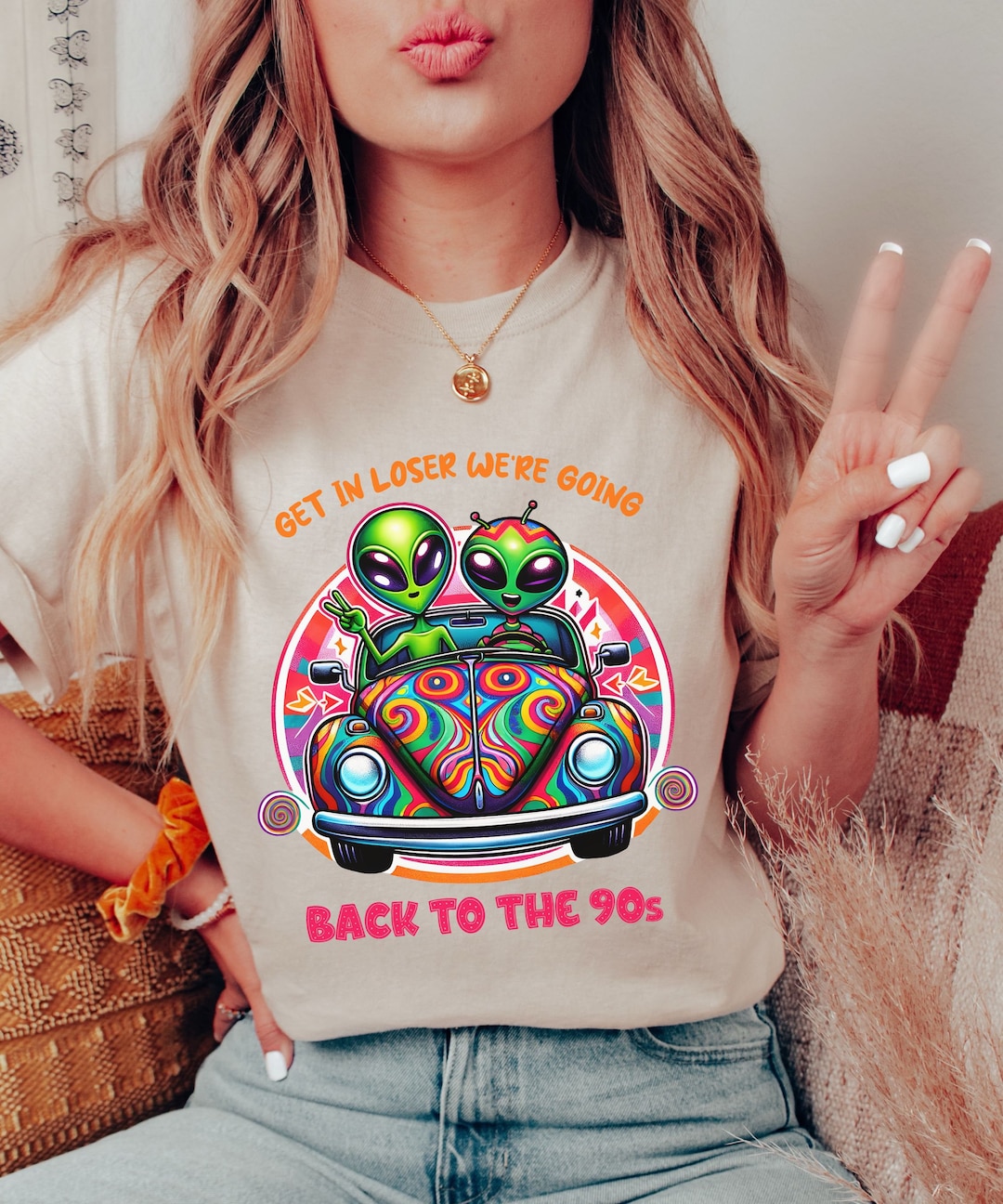 Neon Aliens Sweater, Alien Abduction Sweater, Retro Alien Sweatshirt ...