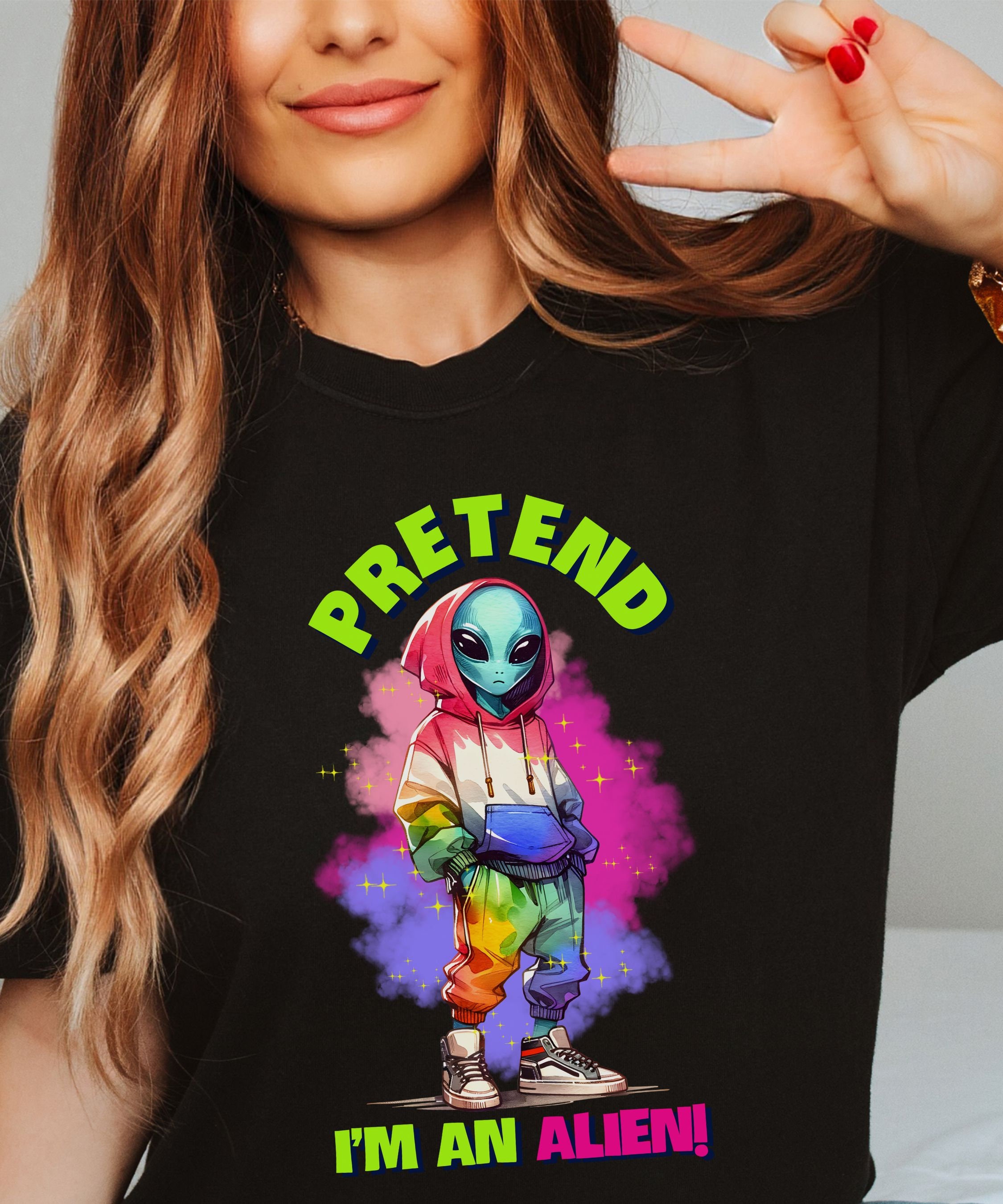 Neon Aliens Sweater, Alien Abduction Sweater, Retro Alien Sweatshirt ...