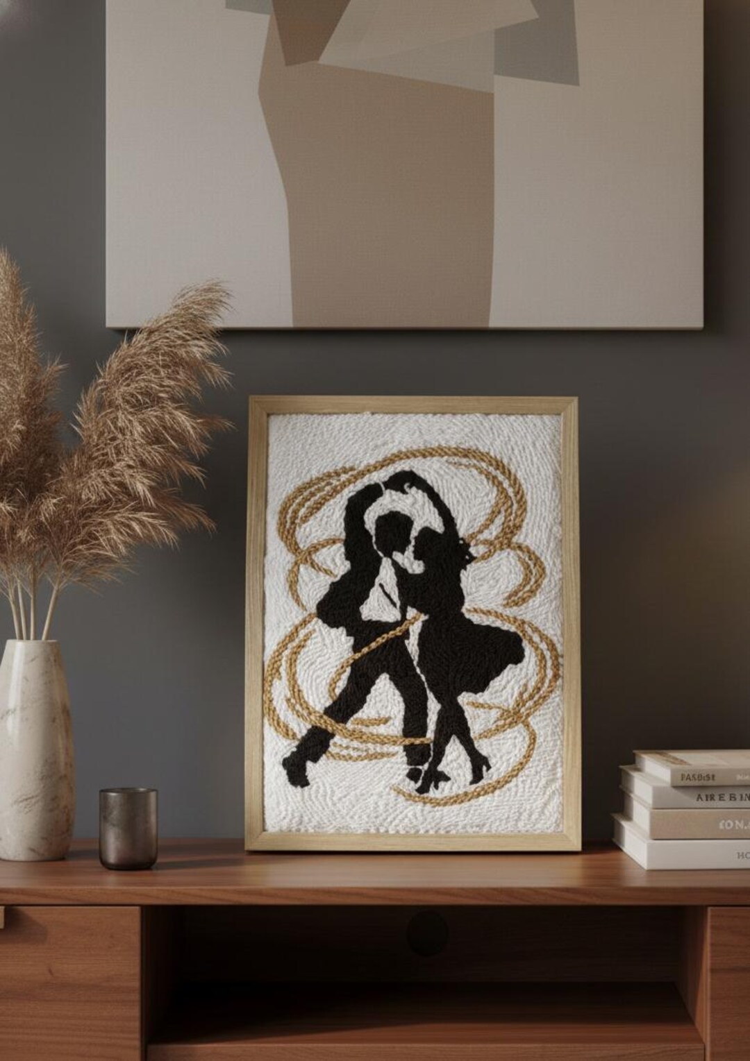 Decorative Textile Wall Art | Dancing Couple | Punch Needle Wall Art - Etsy