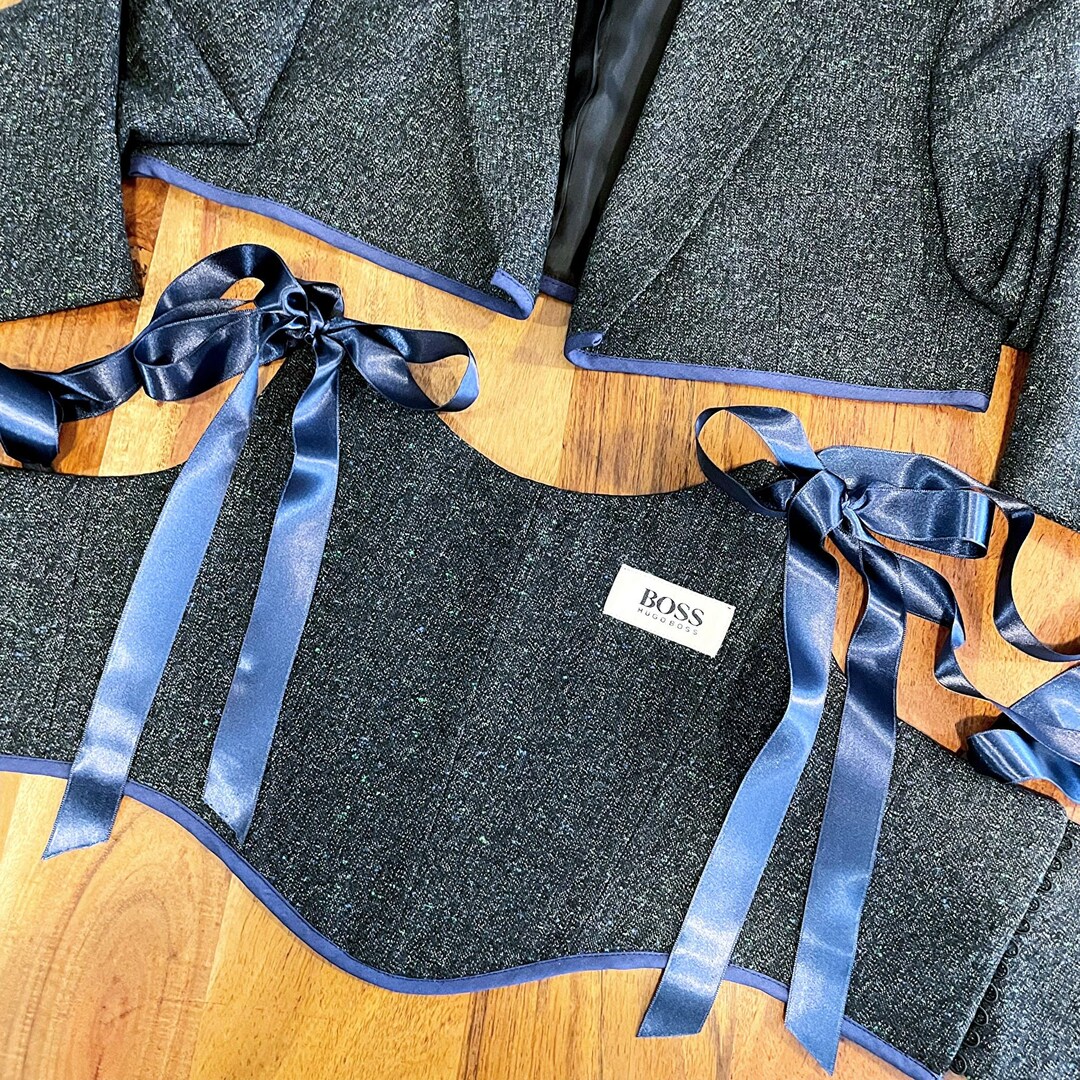 Hugo Boss Wool Reworked Upcycled Corset and Blazer - Etsy
