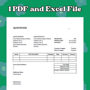 Customizable Quotation Template: Printable Business Quote (PDF) - Etsy