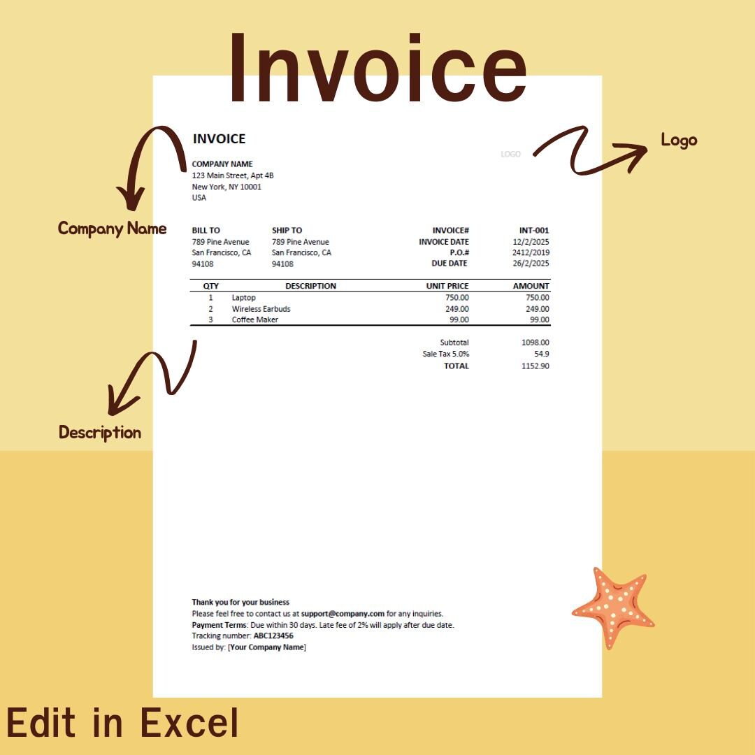 Editable Invoice and Reciept Template S Invoice Template Customizable ...