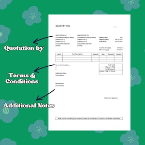Customizable Quotation Template: Printable Business Quote (PDF) - Etsy
