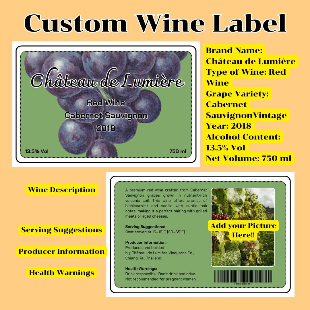 Custom Wine Label Template, Editable Wine Labels, Printable Wine Labels ...