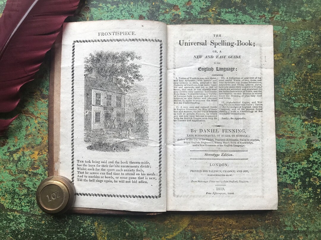 Rare Historical Book, Antiquarian Book, the Universal Spelling Book ...