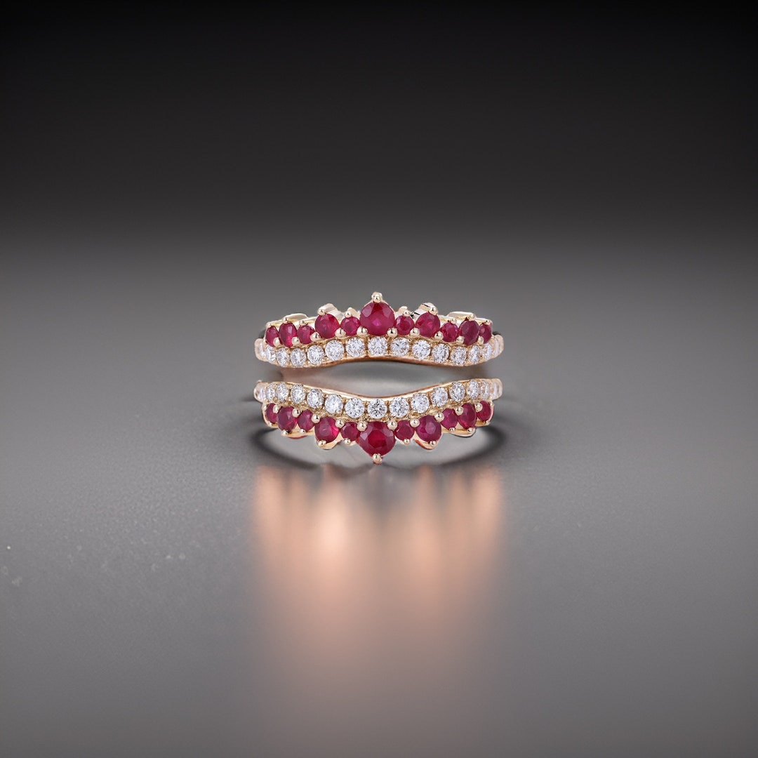 Ruby Ring Enhancer: Sterling Silver, Diamond, 18k Gold Anniversary Ring ...