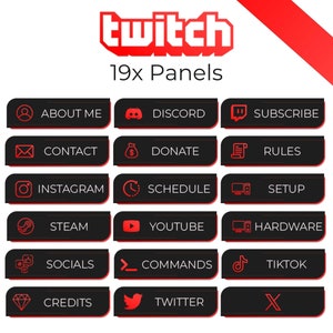 19x Minimalistic Red Twitch Panels - Etsy