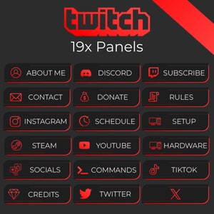 19x Minimalistic Red Twitch Panels - Etsy