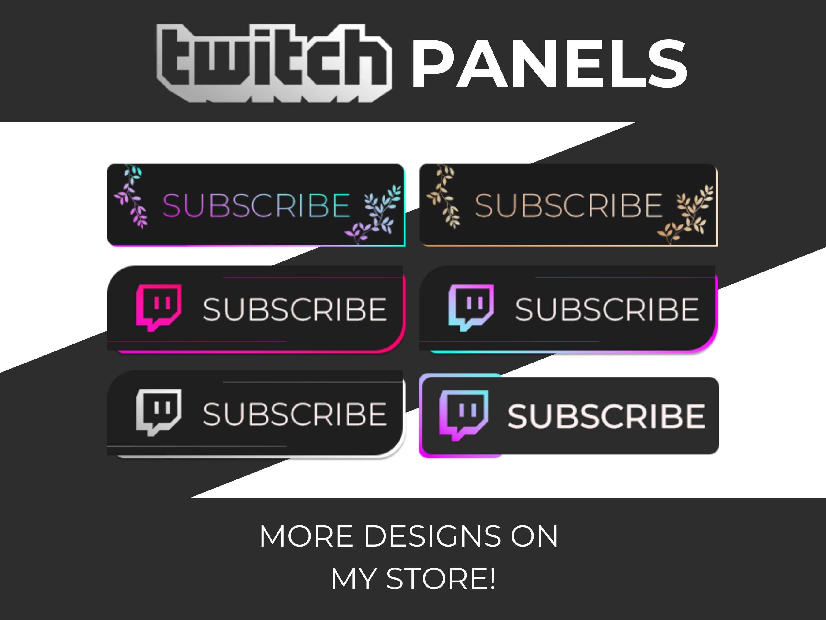 19x Minimalistic Cyan Violet Twitch Panels - Etsy