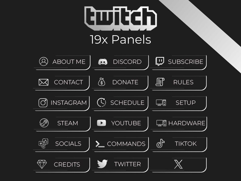 19x Minimalistic White Twitch Panels - Etsy