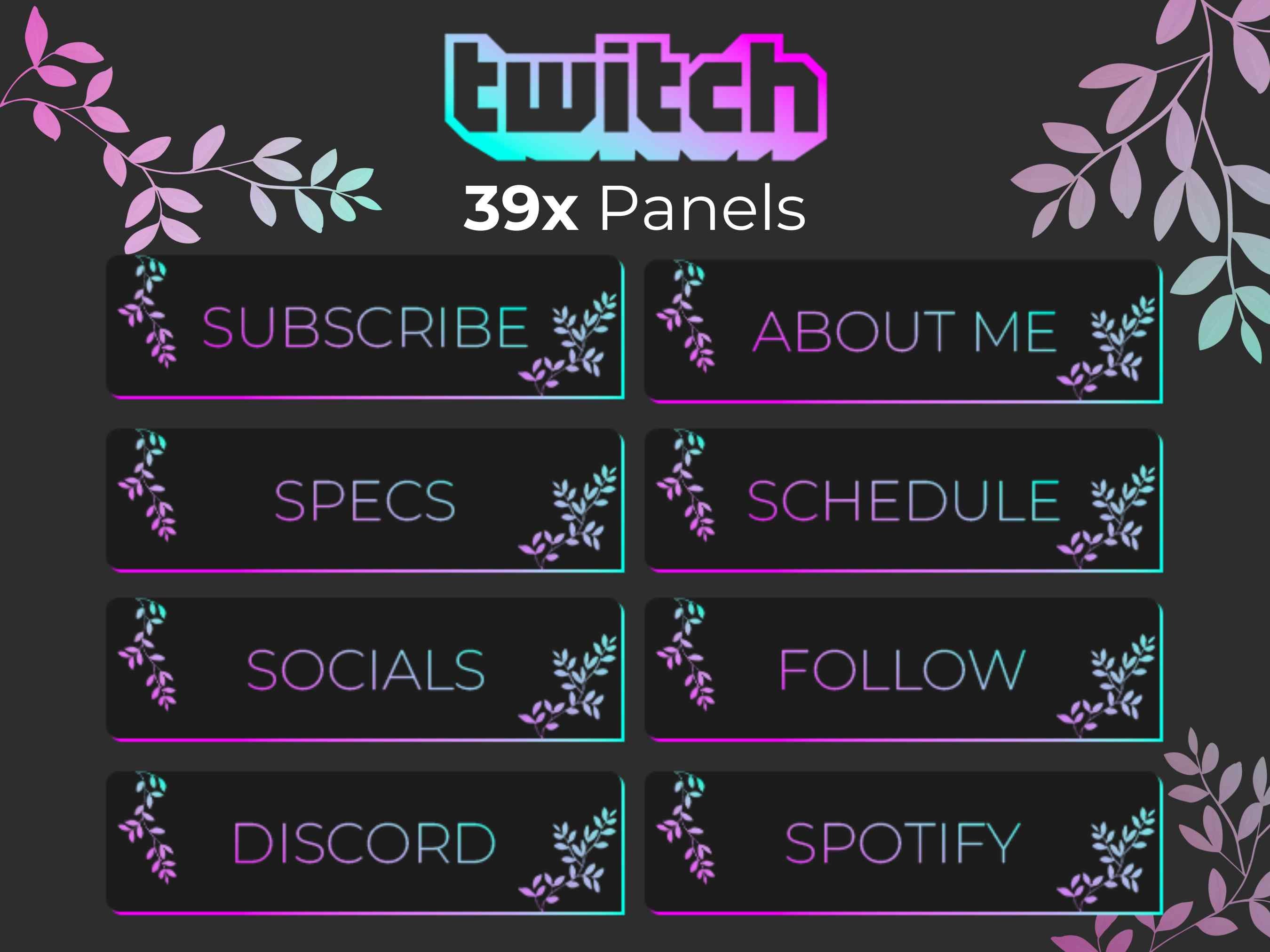 39x Minimalistic Cyan Violet Twitch Panels - Etsy