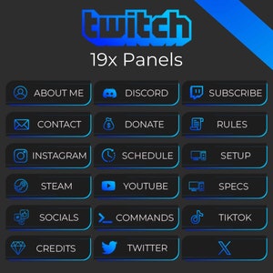 19x Minimalistic Blue Twitch Panels - Etsy