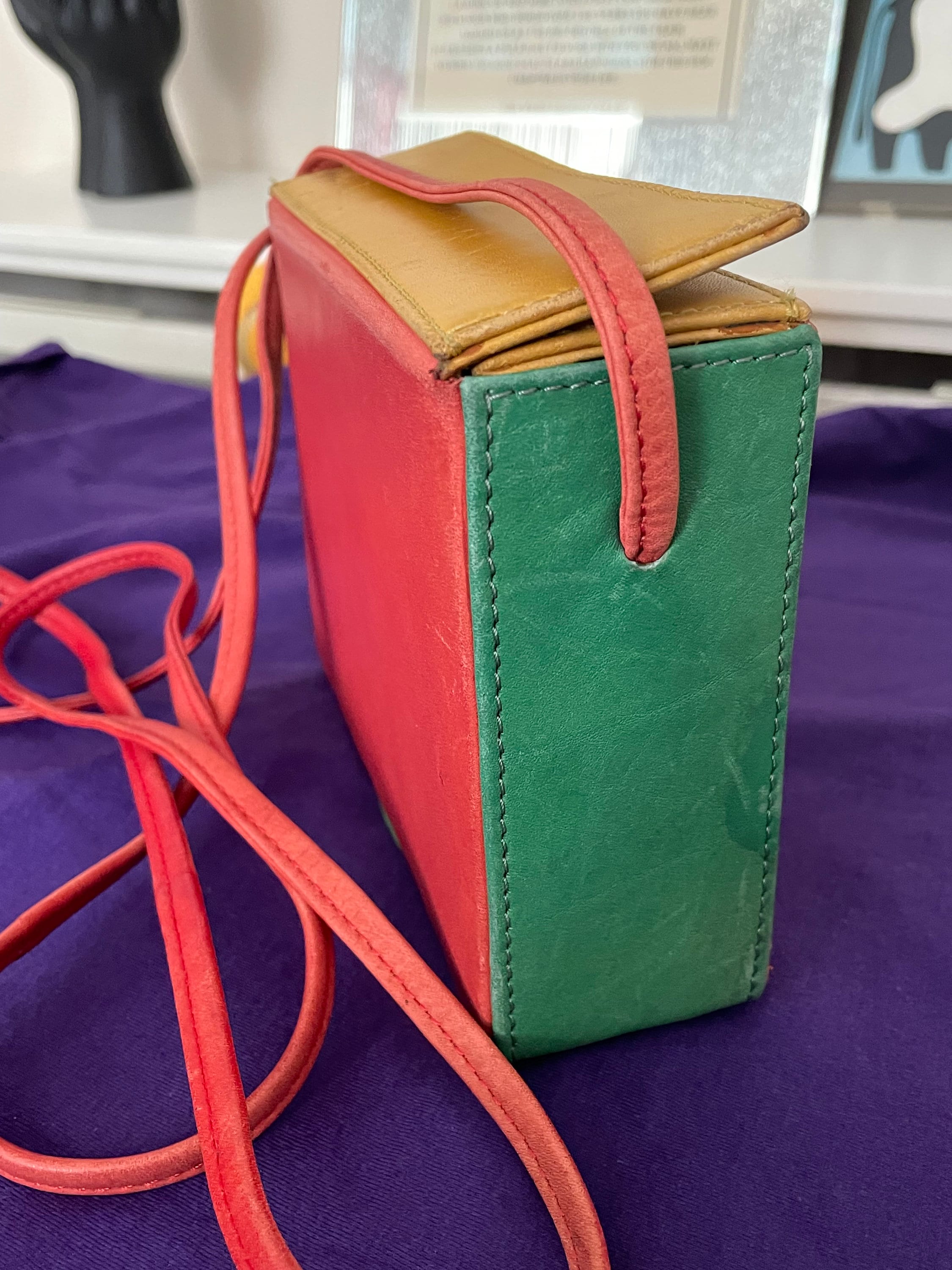 Colour-block Rectangle Lunchbox Style Bag Crossbody Purse Possibly ...