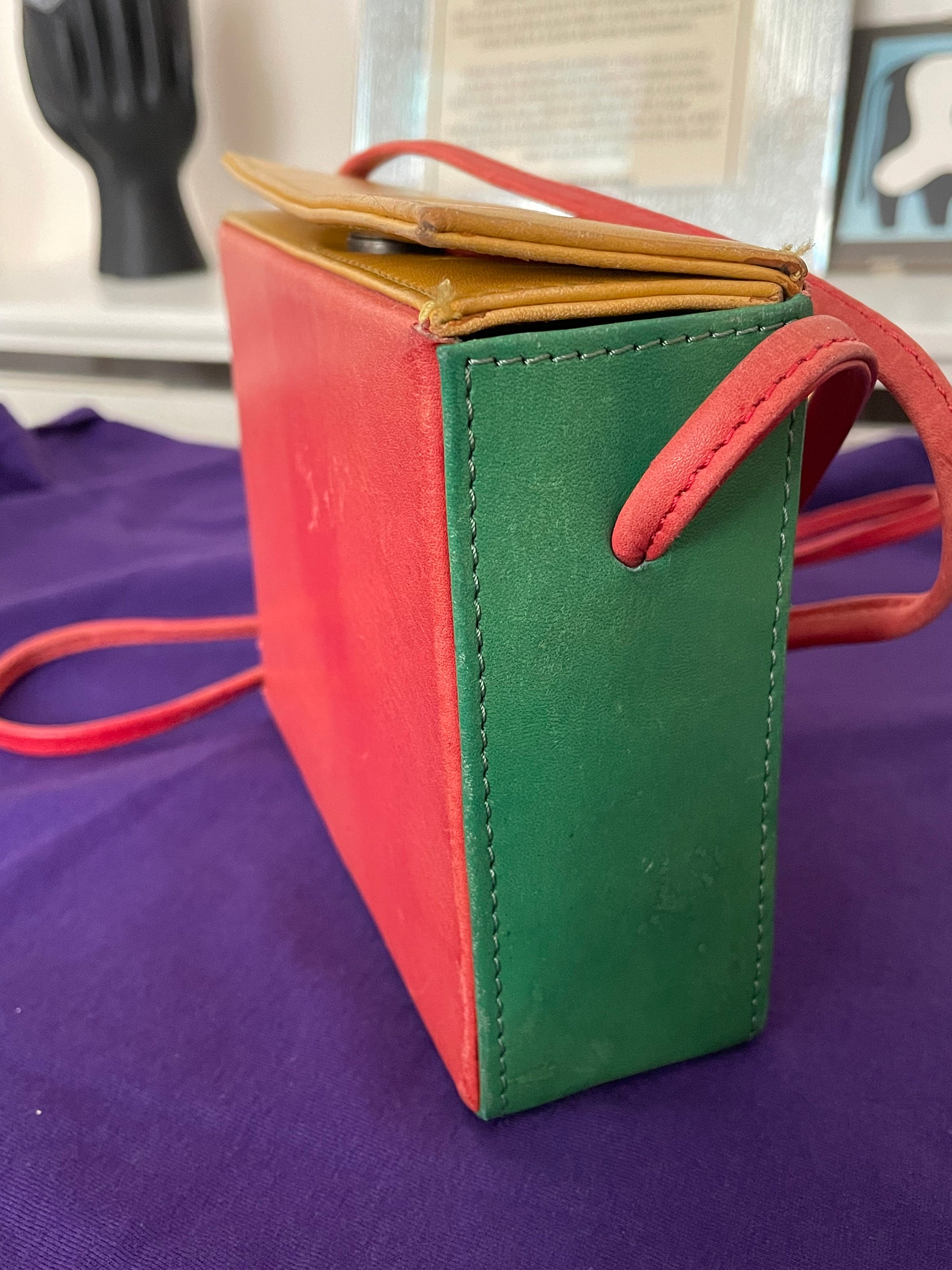 Colour-block Rectangle Lunchbox Style Bag Crossbody Purse Possibly ...