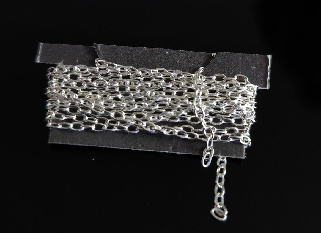 1M Sterling Silver Fine Flat Anchor Chain 1.7mm 925 Made in Italy ...