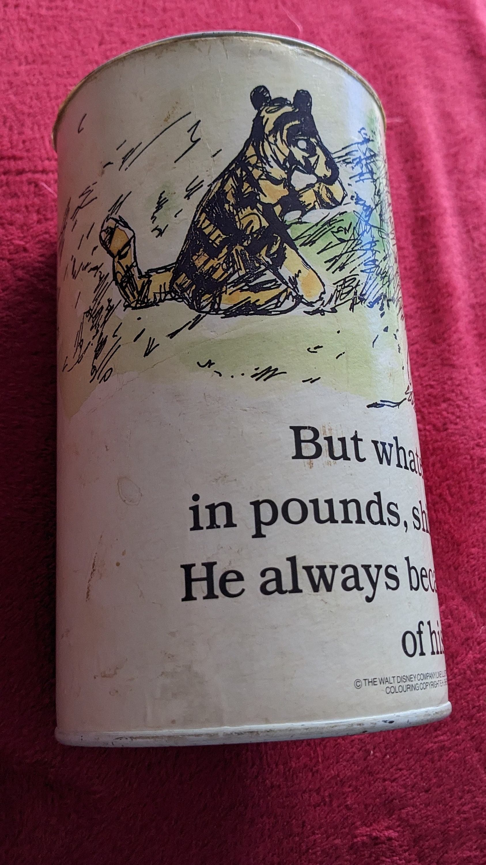 Rare Winnie the Pooh Money Tin Quote by Walt Disney Company Armstrong ...