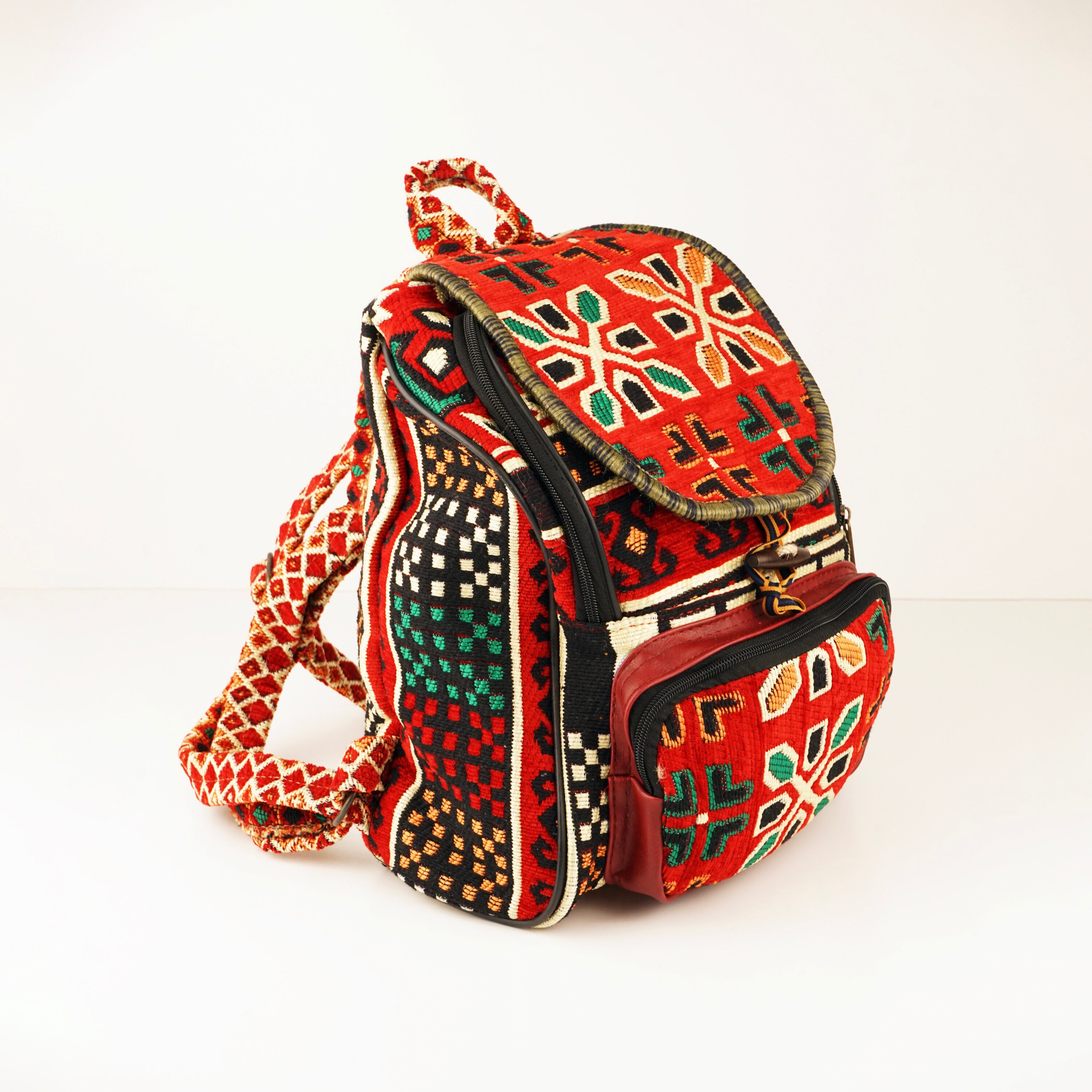 Strong Kilim Fabric Street Style Backpack, Vintage Woven Bohemian Bag ...