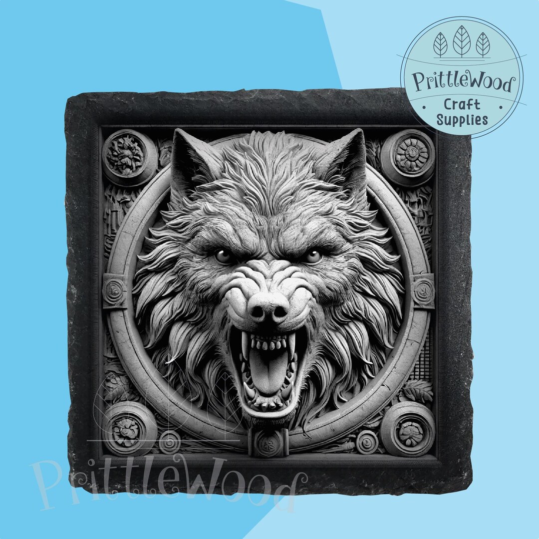 3D Wolf Laser Engraving PNG File, Slate and Wood (digital File) - Etsy