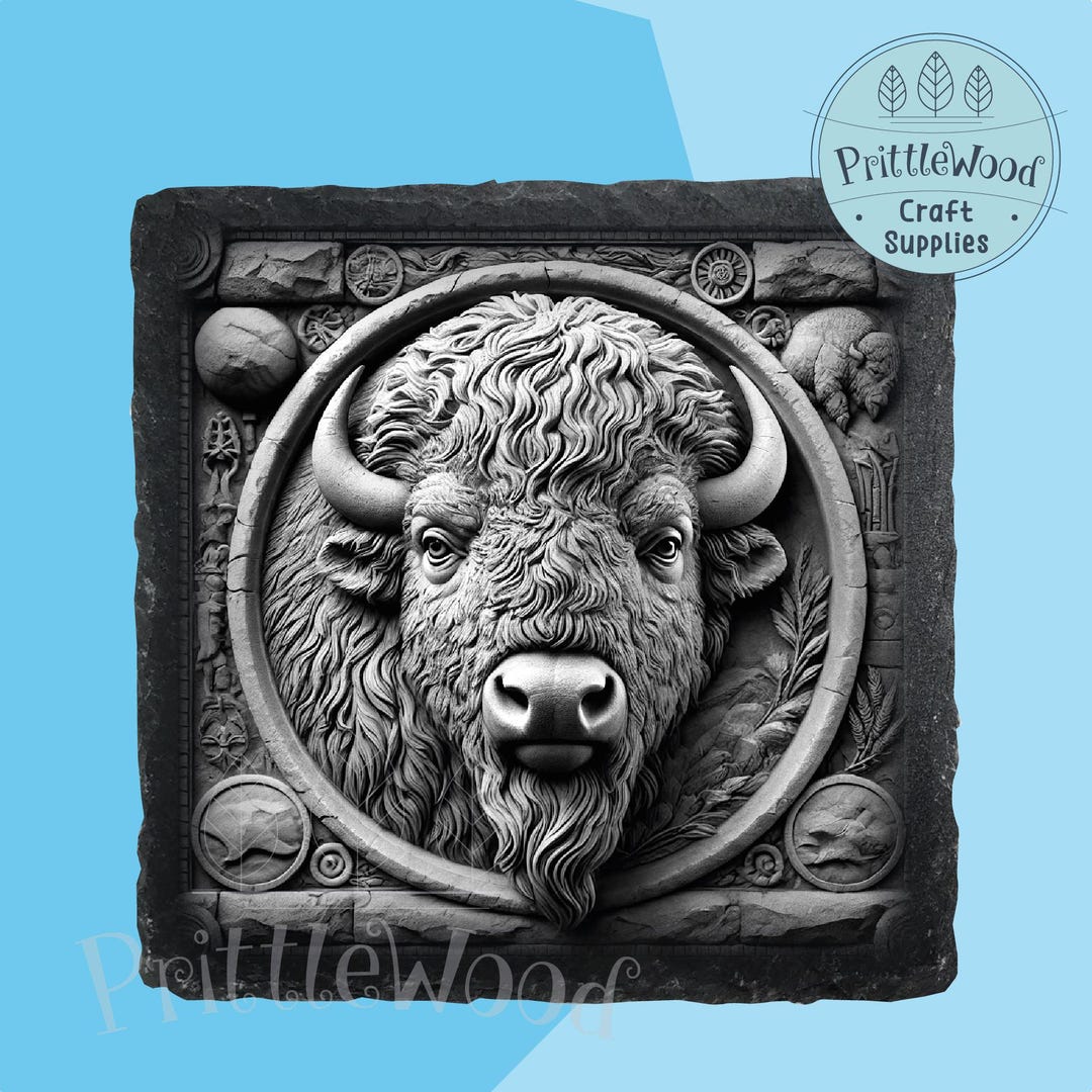 Buffalo 3D Laser Png File, Laser File, Lightburn, Xtool, Glowforge, Co2 ...