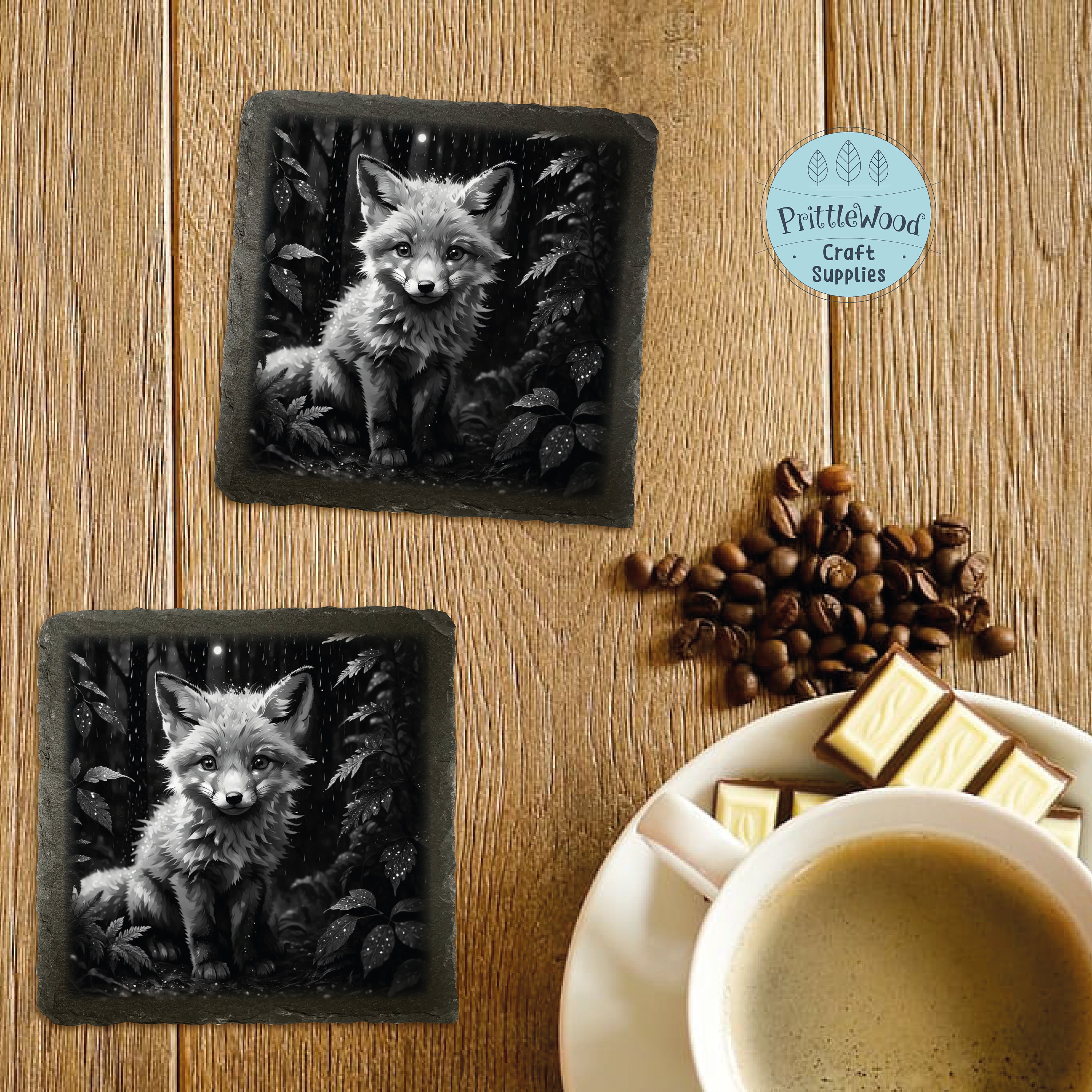 Fox Cub Laser Engrave Design, Slate Engraving File (digital Download ...