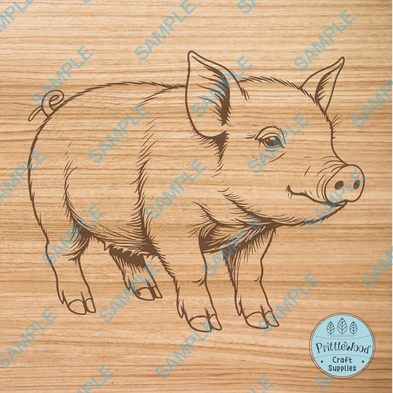 Cerdito PNG, cerdito Svg, glowforge SVG, archivo Lightburn, grabado ...