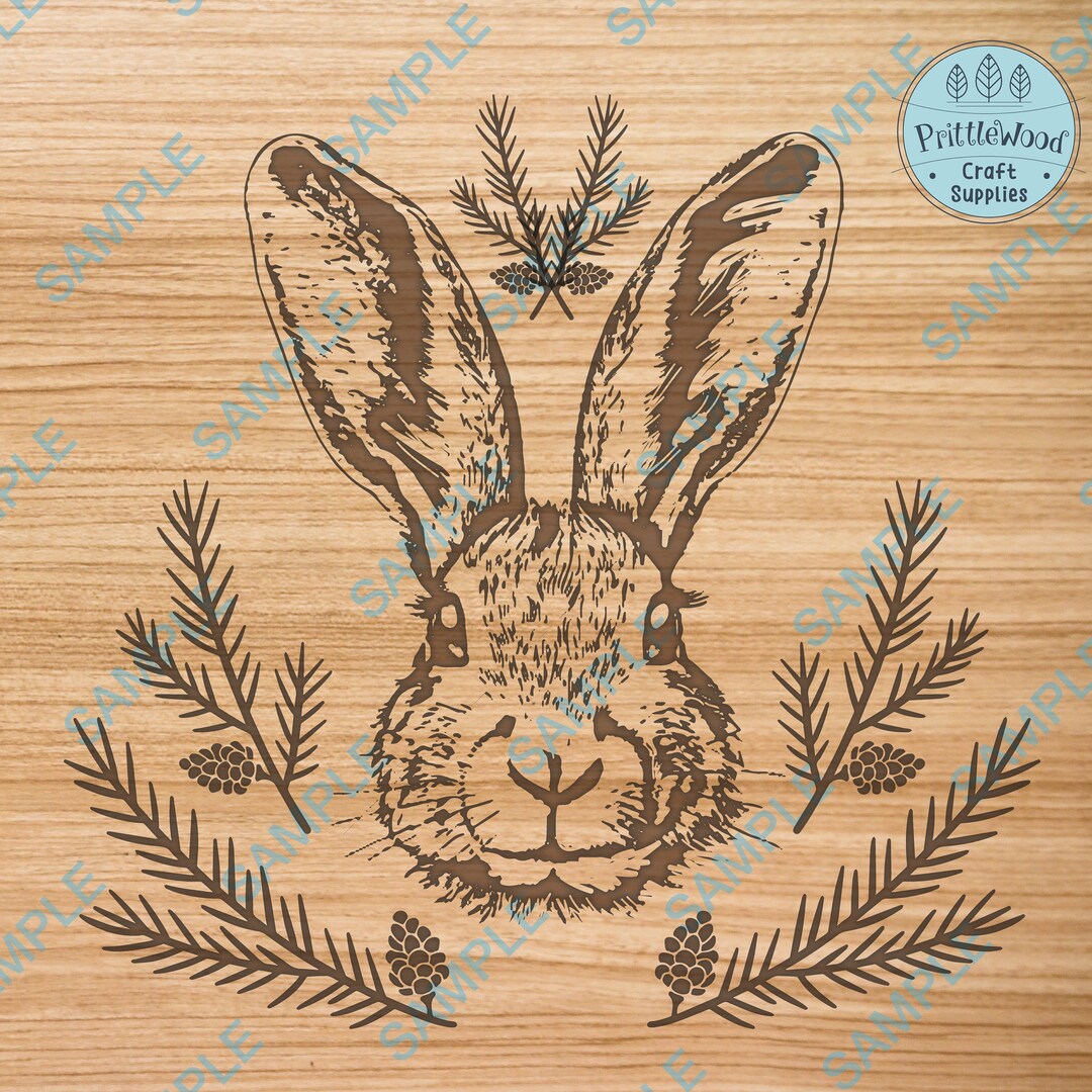 Hare Png, Rabbit Svg, Glowforge Svg, Lightburn File, Laser Engrave ...