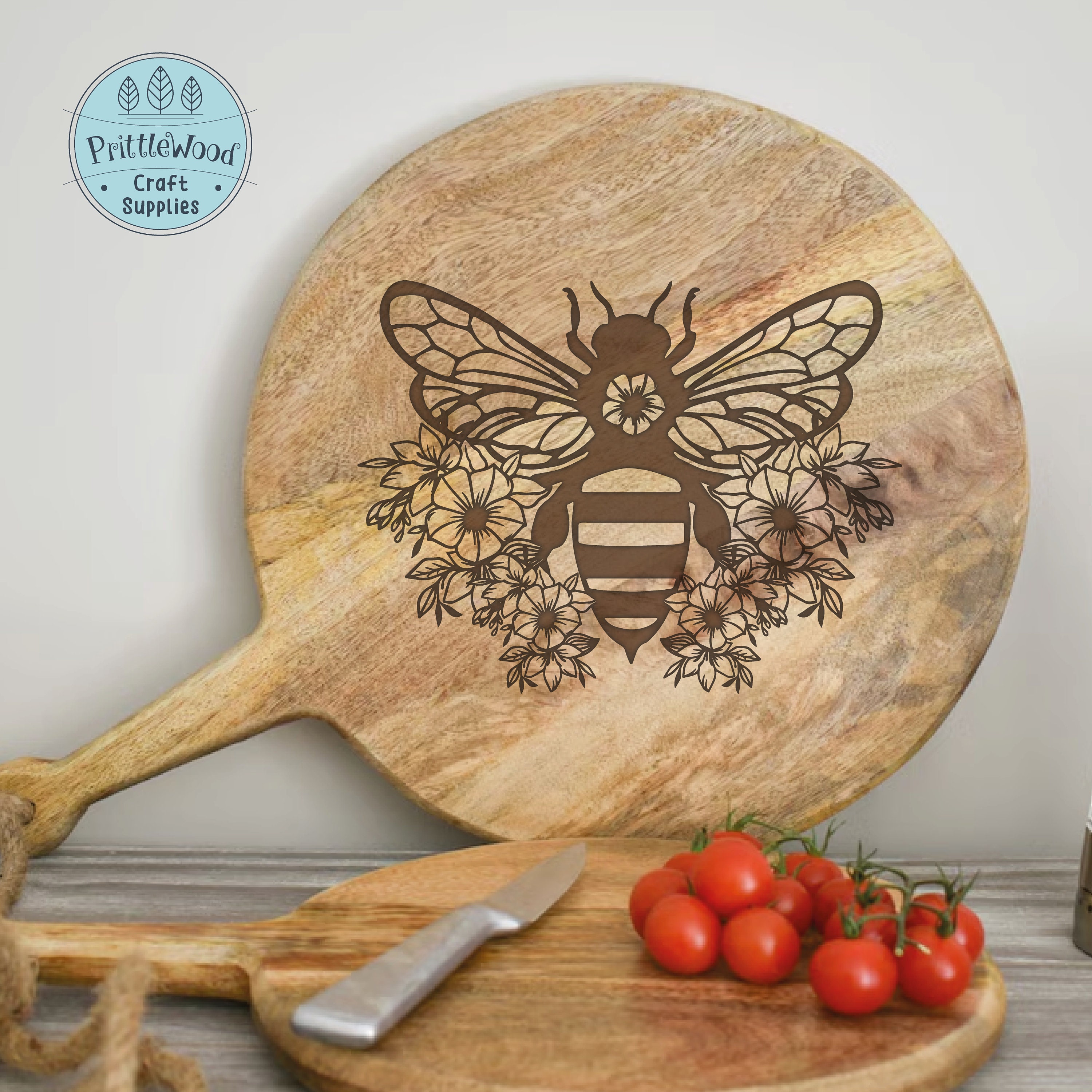Floral Bee SVG, Laser File, Laser PNG, Bee Png, Engraving File ...