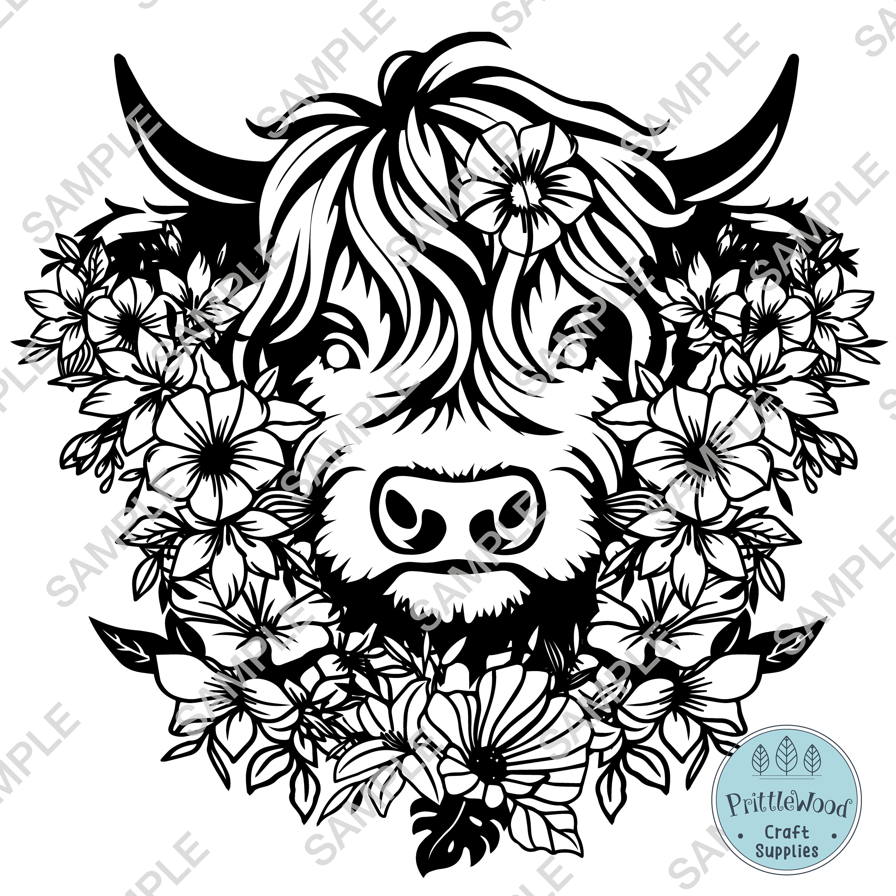Highland Cow SVG, Laser File, Laser PNG, Highland Cow Png, Engraving ...