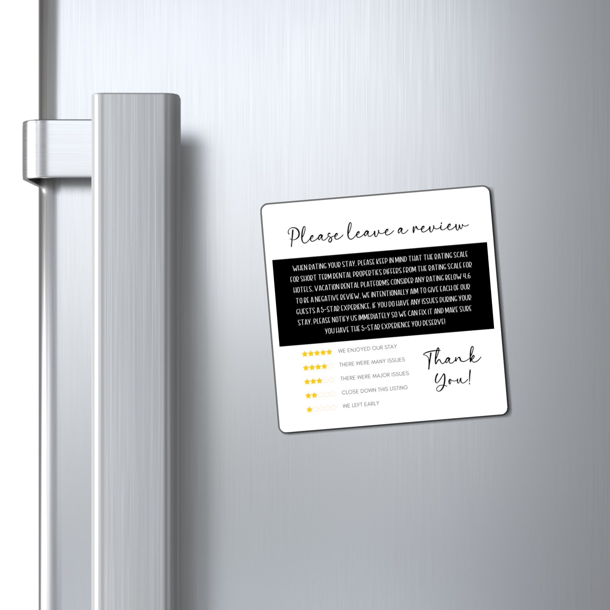 Review Magnet, Ratings Explained Magnet, Review Us Sign, Airbnb Review ...