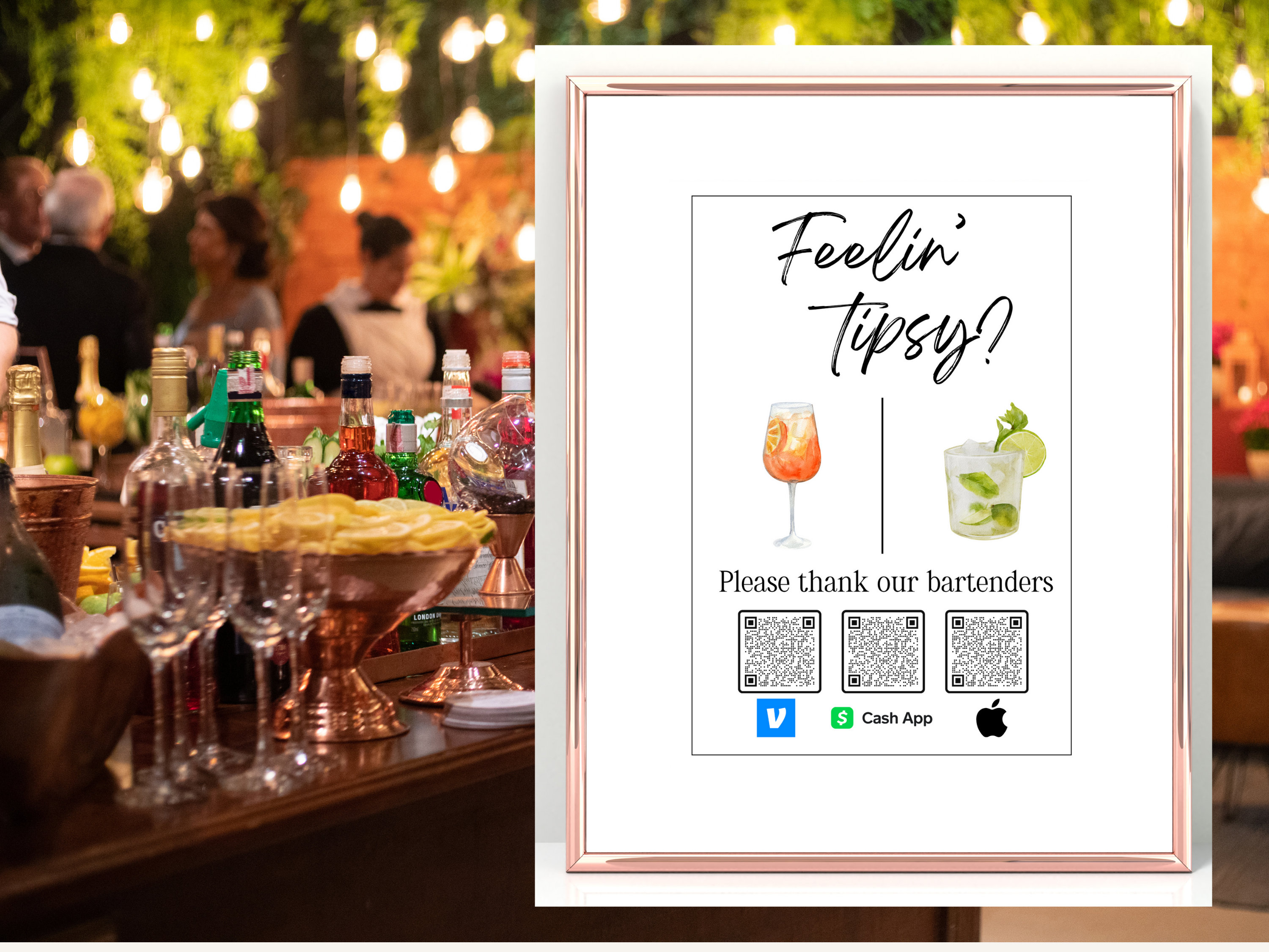 Canva Tip Jar, Editable Tip Jar Sign, Feelin' Tipsy, Feelin Tipsy Sign ...