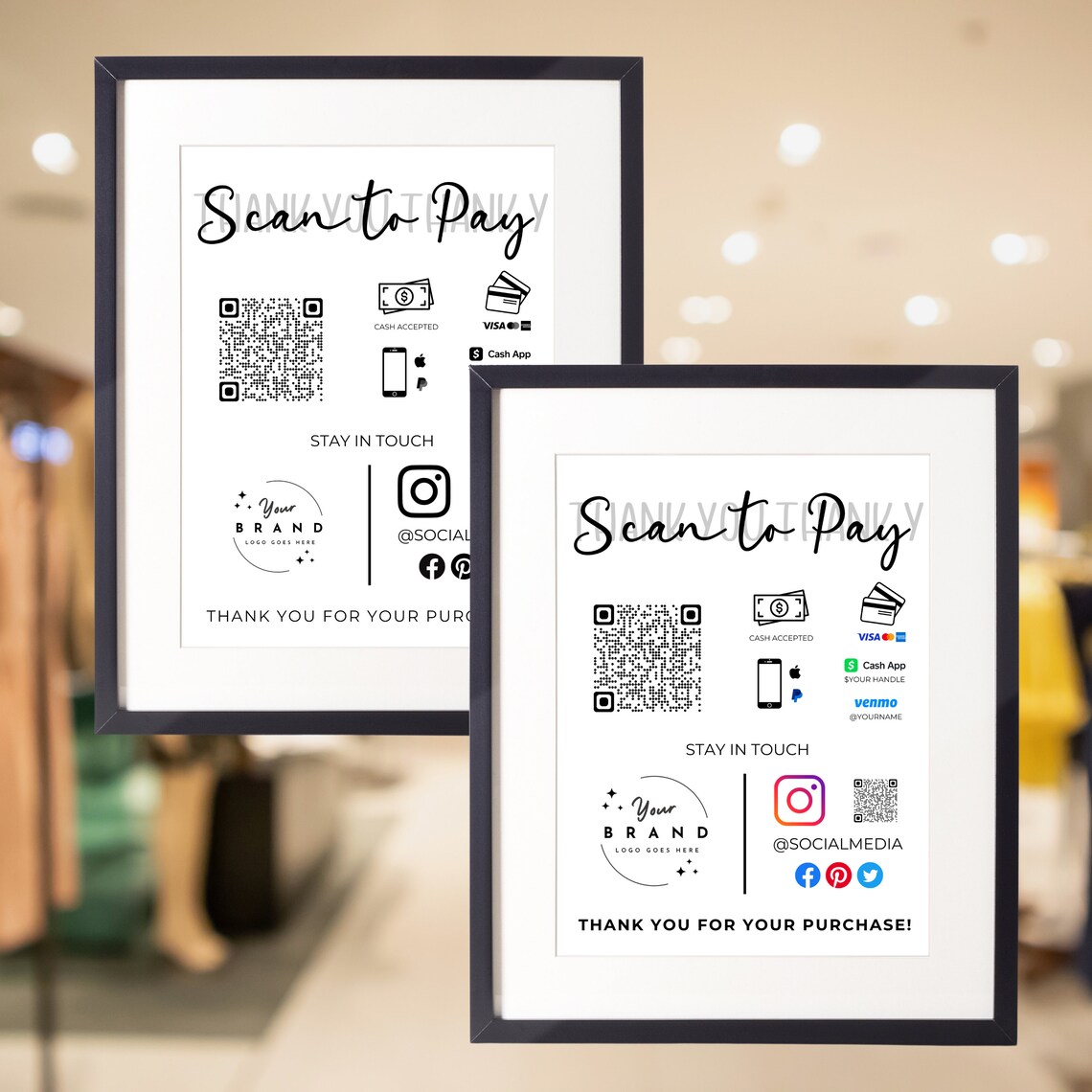 Editable Scan to Pay Sign, QR Code Sign, Editable Scan to Pay Sign ...