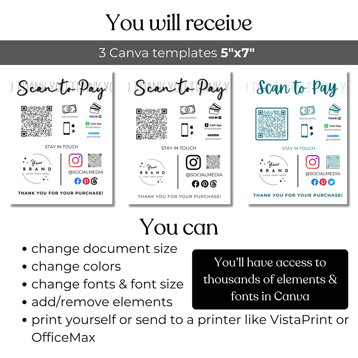 Editable Scan to Pay Sign, QR Code Sign, Editable Scan to Pay Sign ...